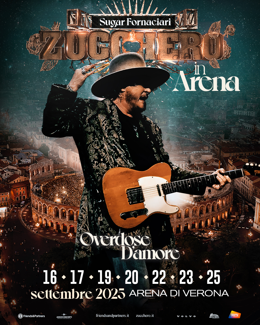 Zucchero returns to the Arena in 2025 – Zucchero Sugar Fornaciari ...